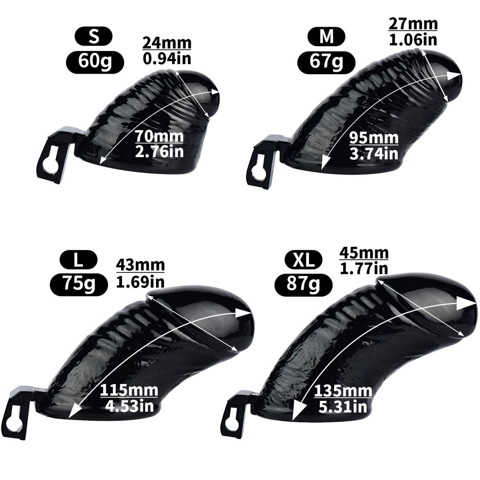 FRRK Black ABS Male Chastity Cock Cage With 4 Ring – ChastityX